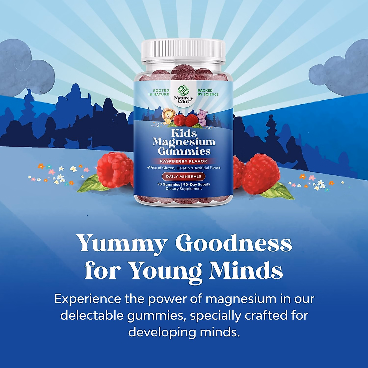 Relaxing Calm Magnesium Gummies for Kids - Great Tasting Kids Magnesium for Nerve Bone and Muscle Health Calm Gummies for Wellness with 85mg per Serving