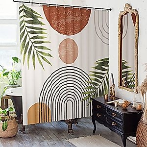 KIBAGA Beautiful Boho Shower Curtain for Your Bathroom - A Stylish 72" x 72" Modern Mid Century Curtain That Fits Perfect to Every Bath Decor - Ideal to Brighten Up Your Bohemian Bathroom at Home