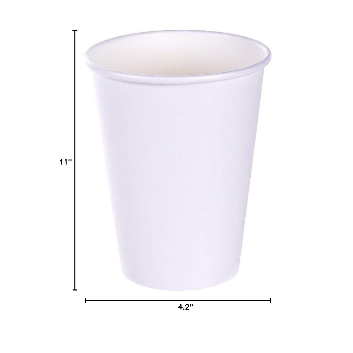 TashiBox White Hot Drink 120 Count - 12 Oz Disposable Paper Coffee Cups