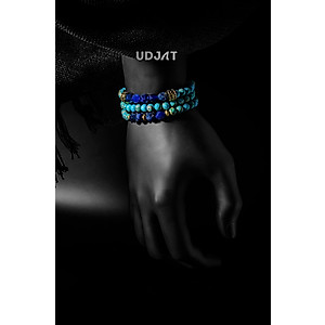 [Udjat]Turquoise Emperor Stone Wrap Bracelets,Healing Crystal Bracelet, Chakra Bracelet,Mala beads Crystal Bracelet for Woman, Turquoise Wrap Bracelets, turquoise emperor stone,blue sodalite