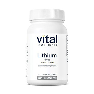 Vital Nutrients Lithium Orotate | Vegan Lithium Supplements for Memory, State of Mind, and Behavioral Health*| 5mg | Gluten, Dairy, Soy Free | 90 Capsules