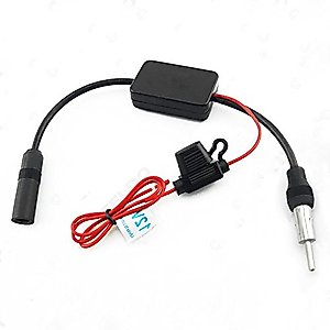 KUNFINE Universal Auto Car Radio FM Antenna Signal Booster Amp Amplifier for Marine Car Vehicle Boat RV 12V Signal Antenna Enhance