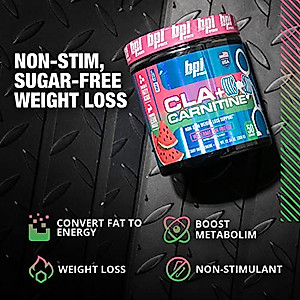 BPI Sports CLA+Carnitine–Conjugated Linoleic Acid–Weight Loss Formula –Metabolism, Performance, Lean Muscle–Caffeine Free–For Men & Women–Watermelon Freeze–50 servings – 12.34 oz.(Packaging May Vary)