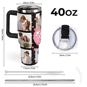 Personalized Tumbler Custom Insulated Travel Mug Custom Drinking Coffee Cup with Photos and Text 40oz Christmas Birthday Gift