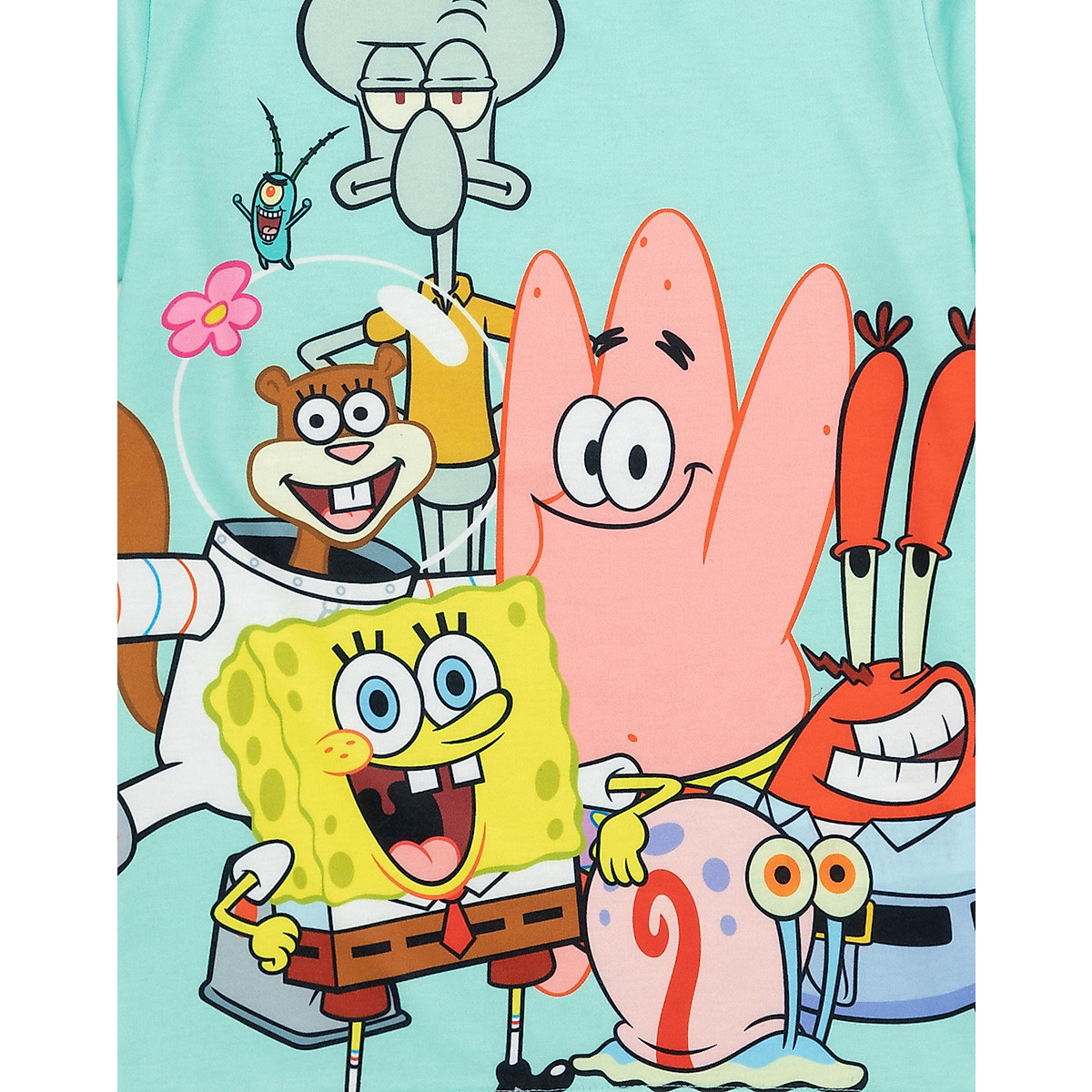 SpongeBob SquarePants Kids Pajama Set | Boys & Girls Blue Short Sleeve T-Shirt & Shorts | Squidward Patrick Mr Krabs Gary PJs