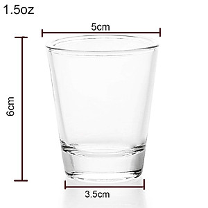 BCnmviku 1.5 oz Shot Glasses Sets with Heavy Base, Clear Shot Glass (2 Pack)