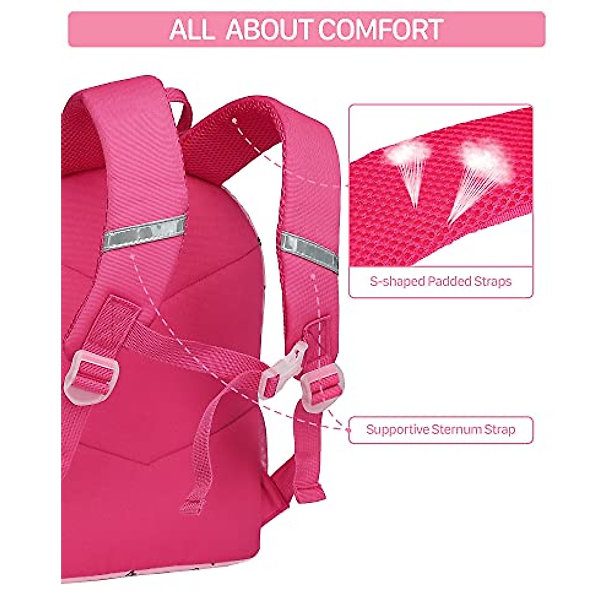 Bagseri Toddler Backpack for Girls, Lightweight Kids Backpack Daycare Bag Preschool Backpack for Girls, 12 Inch (Cat Pink)