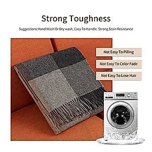 Farridoro Lambswool Fringe Lightweight Throw Blanket 51inches with 78inches All Season Use Soft Throw Blankets for Bed Couch Sofa Camping Chair Outdoor