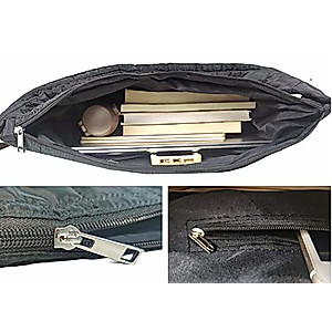 Women's Quilted Shoulder Bag Lightweight Tote Bag Soft Crossbody Bag Large Capacity Handbag Purse (black)