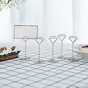Jofefe 24Pcs Unique Table Number holders with 24Pcs Place Cards, Place Card Holder, Table Card Holders, Table Number Stands, Photo holder Name Card Picture Clips for Wedding, Birthday Party