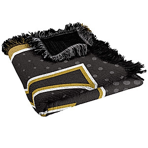 LOGOVISION Emporia State University Blanket, 50"x60" Logo Dots Woven Tapestry Cotton Blend Fringed Throw Blanket