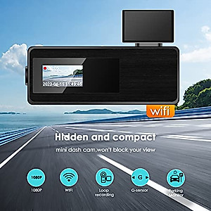 Accfly Dash Cam Smart Dash Camera for Cars Super Night Vision Dashcam for Cars,WDR, and Super Capacitor, 24hr Parking Mode, Motion Detection,140° Wide-Angle, G-Sensor, Loop Recording (Black)