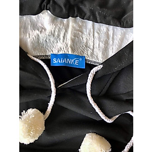 SAIANKE Womens Hoodies Pet Holder Cat Dog Kangaroo Pouch Carriers Pullover - Medium - Black