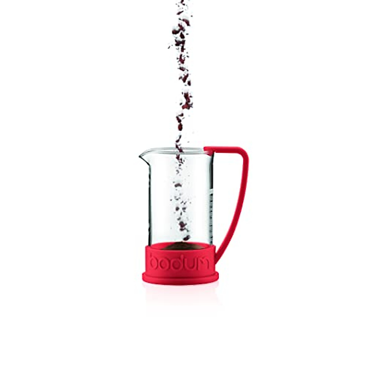 Bodum Brazil French Press Coffee Maker with Borosilicate Glass Carafe, 34 Ounce, Warm Red