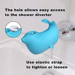 Bath Spout Cover - Tub Faucet Cover Baby - Bathtub Faucet Cover for Kids - Kids Bathroom Accessories Tub Faucet Protector for Baby - Soft Silicone Spout Cover Blue Sea Lions