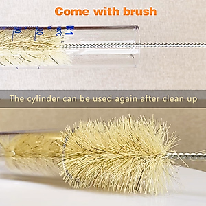 Thick Glass Graduated Cylinder Measuring Liquid Lab Hexagon Base Cylinders Come with One Glass dropper (glass, 5ML)