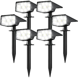 Otdair Solar Spot Lights Outdoor, IP65 50 LED Solar Spotlights Outdoor Waterproof, Solar Landscape Lights, 3 Modes Solar Outdoor Lights for Yard Driveway Porch Walkway, 6 Pack