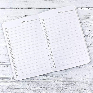 RICCO BELLO 3.5 x 5.5 Inch Pocket to Do Checklist Notebook, 64 Pages Per Notebook, 5-Pack (Black)