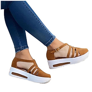 NLOMOCT Orthopedic Walking Shoes for Women, Platform Sandals for Women Dressy Summer Womens Slip On Mesh Sneakers Orthopedic Walking Shoes with Arch Support Fashion Sandals Shoes #6