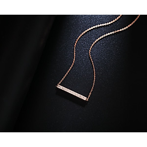 Minimalist Bar Necklace, Rose Gold Necklace, Bar Necklaces Women, Rose Gold Jewelry Women