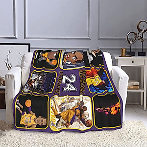 Basketball Throw Blanket Photos Collage Legend Blanket Warm Soft Fuzzy Throw Blankets Basketball Fans Gifts for Men 80x60 inches