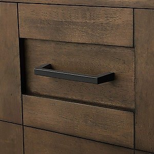 OVE Decors Maya Plus 36 in. Single Sink Bathroom Vanity in Almond Latte Finish, Black Hardware and Included Power Bar