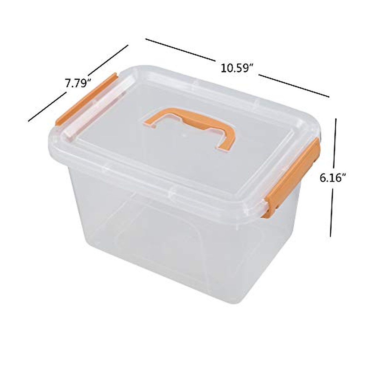 Farmoon 6 Quart Clear Storage Bin, Small Plastic Stackable Box/Container with Lid, 6 Packs, R