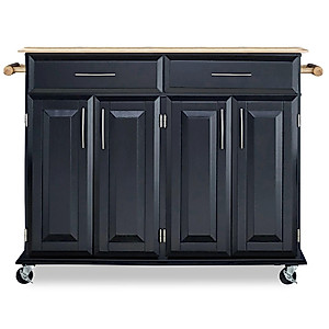 Homestyles Kitchen Cart with Storage Dolly Madison, 48.25 Inches Wide, Black