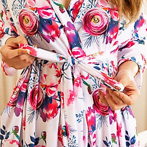 EPORMOT Mommy and Me Robe and Swaddle Set - Maternity Robe & Baby Swaddle Blankets - Matching Maternity Robe and Matching Baby Set - Soft & Comfortable Newborn Swaddle Blanket