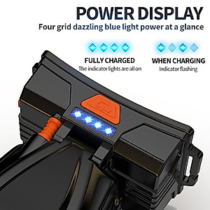 Super Bright Rechargeable High Power Headlamp, LED Headlamp Rechargeable Head Lamp, Head Lamps LED Rechargeable Bright Headlamp, Outdoor Waterproof Camping Running Portable Headlamp (2*White Light)