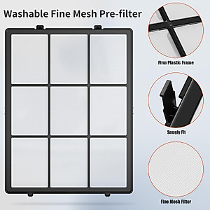 VALZONE 115115 HEPA Replacement Filter A Size 21 Compatible with Winix PlasmaWave Air Purifier C535 5300-2 6300-2,1 Washable Pre-Filter, 2 HEPA and 4 Carbon Filters