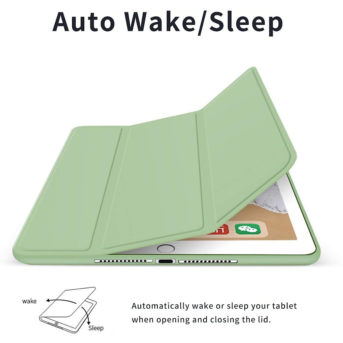 kenke Case for iPad Air 3 10.5" (3rd Gen) 2019,Light Weight Trifold Smart Case with Pencil Holder,Soft TPU Back Cover[Full Body Protective] with Auto Sleep/Wake for iPad 10.5 Inch Air 3,Green