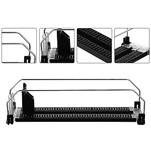 Drink Organizers 2pcs Plastic Soda Racks Can Organizers - Beer Can Dispensers Fridge Organizers for Convenience Stores Supermarket Home Refrigerator Pantry - Black, 12.4x3.5 Inch