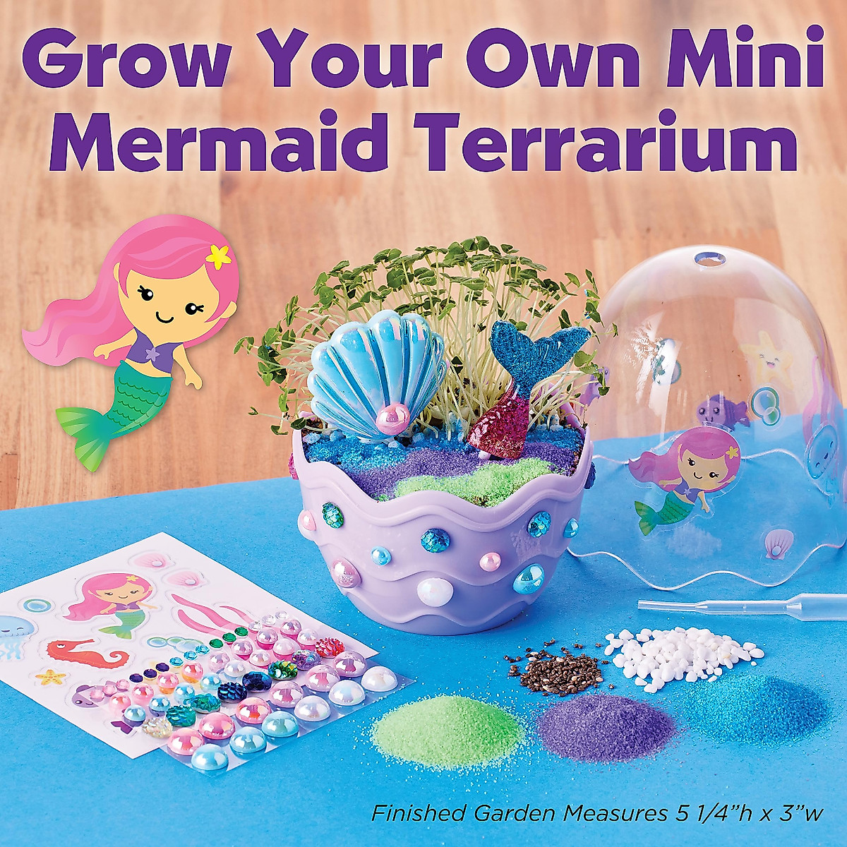 Creativity for Kids Mini Garden Mermaid Terrarium Kit - Crafts and Gifts for Girls Ages 6-8+, Stocking Stuffers