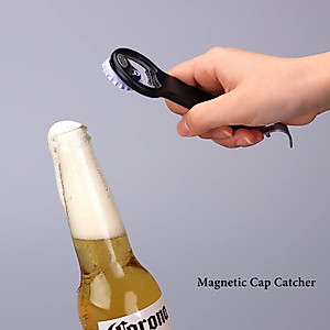 KITCHENDAO Magnetic Bottle and Can Opener for Refrigerator & 2 in 1 Magnetic Beer Bottle Opener for Fridge