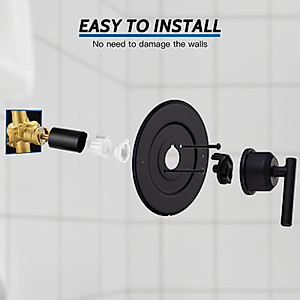 Compatible with Moen T2901BL Gibson Posi-Temp Valve Trim Kit Replacement, Matte Black Shower Trim Kit Shower Lever Handle (#2510 Valve Required)