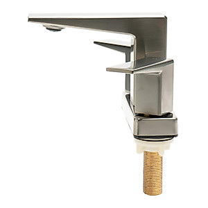 ALFI brand AB1020-BN Brushed Nickel Two-Handle 4'' Centerset Bathroom Faucet, 4.1" L x 9.9" W x 4.7" H