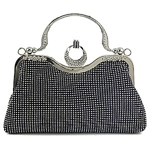 Women's Evening Clutch Purse Retro Crystal Tote Bag Wedding Party Glitter Purse Evening Handbags
