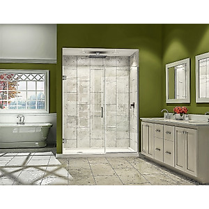 DreamLine Unidoor Plus 45 1/2 - 46 in. W x 72 in. H Frameless Hinged Shower Door in Chrome, SHDR-244557210-01