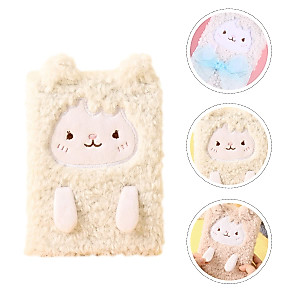 NUOBESTY 3 Pcs Notebook Girls Journal Sketchbook Plush Journals Girls Journal Book Girl Journal Diary Journal Diary of a Wimpy Kid Book Girls Diary Book Lamb White Toddler Travel Sherpa