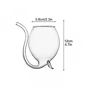 RXMORI 2PCS Creative Vampire wine Glass,Creative Glass Decanter Cups with Drinking Tube Straw,Clear Juice Cup,Transparent Goblet With Drinking Tube Straw