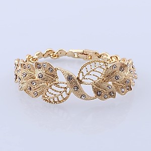 NA African Dubai Gold Jewelry Nigerian Crystal Necklace Hoop Earrings Ring Women Italian Bridal Jewelry Sets Wedding Accessories (Gold)