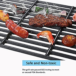 16 15/16 Inch Cast Iron Cooking Grates for Charbroil Advantage 463343015, 463344015, 463344116, 463250509, 463370719, Gas2Coal 463340516, Kenmore Gas Grill, G467-0002-W1 Grid Replacement Parts, 3Pack