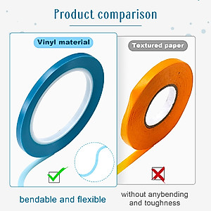 5 Rolls of Vinyl Tape Masking Tape Masking Tape Automotive Car Auto Paint for Curves, High Temperature Vinyl Low Tack