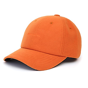 UNDERCONTROL Baseball Fleece Dad Hat Low Profile Embroidered Curved Visor Sports Adjustable Buckleback Trucker Cap Unisex (Orange)