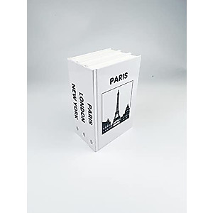 RG Custom Works - Decorative Books - (3 Piece Set) - Timeless, Minimalist, Sleek Design - Paris/London/New York Set - Blank Pages