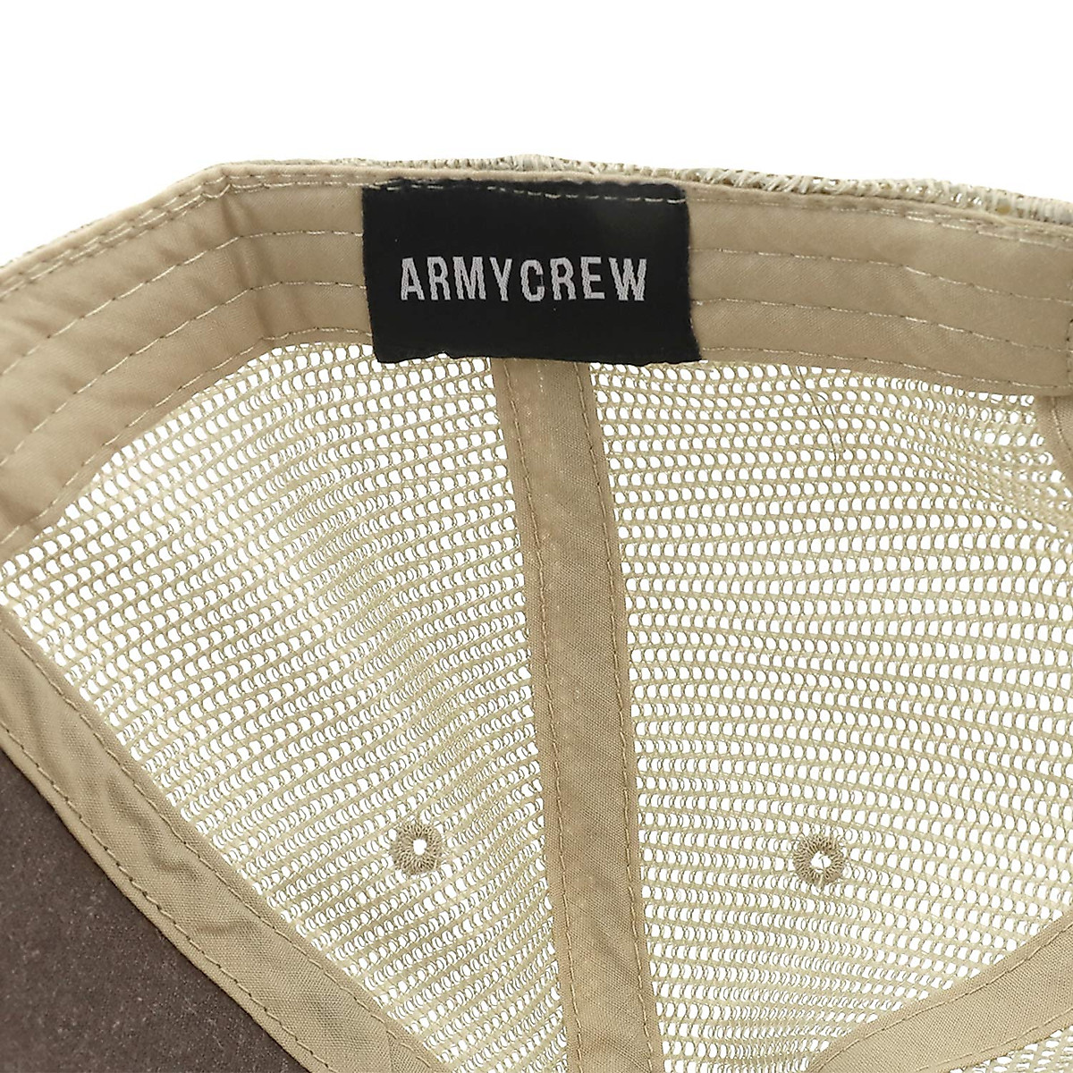 Armycrew Oversize XXL Unstructured Washed Pigment Dyed Trucker Mesh Cap - Brown - 2XL