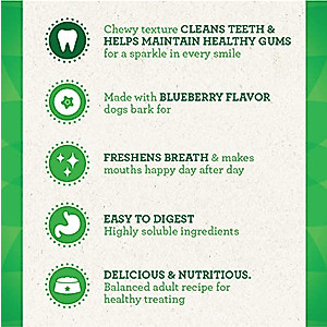 GREENIES Petite Natural Dog Dental Care Chews Oral Health Dog Treats Blueberry Flavor, 12 oz. Pack (20 Treats)