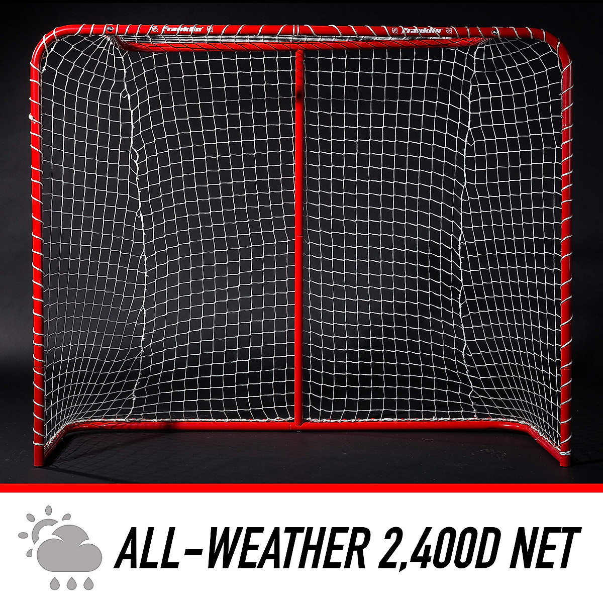 Franklin Sports Youth Street Hockey Net - Indoor + Outdoor Steel Hockey Goal for Kids Roller + Street Hockey - Portable Junior Goal - 54"