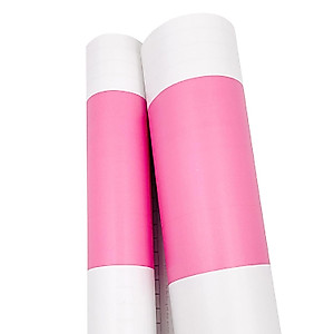 LovingWay 14.7 feet Wallpaper Roll Two-Tone Drawer Liner 17.7x177 Inch Self-Adhesive Corner Shelving Paper Multi Use Furniture PVC Protector Pink White Stripes